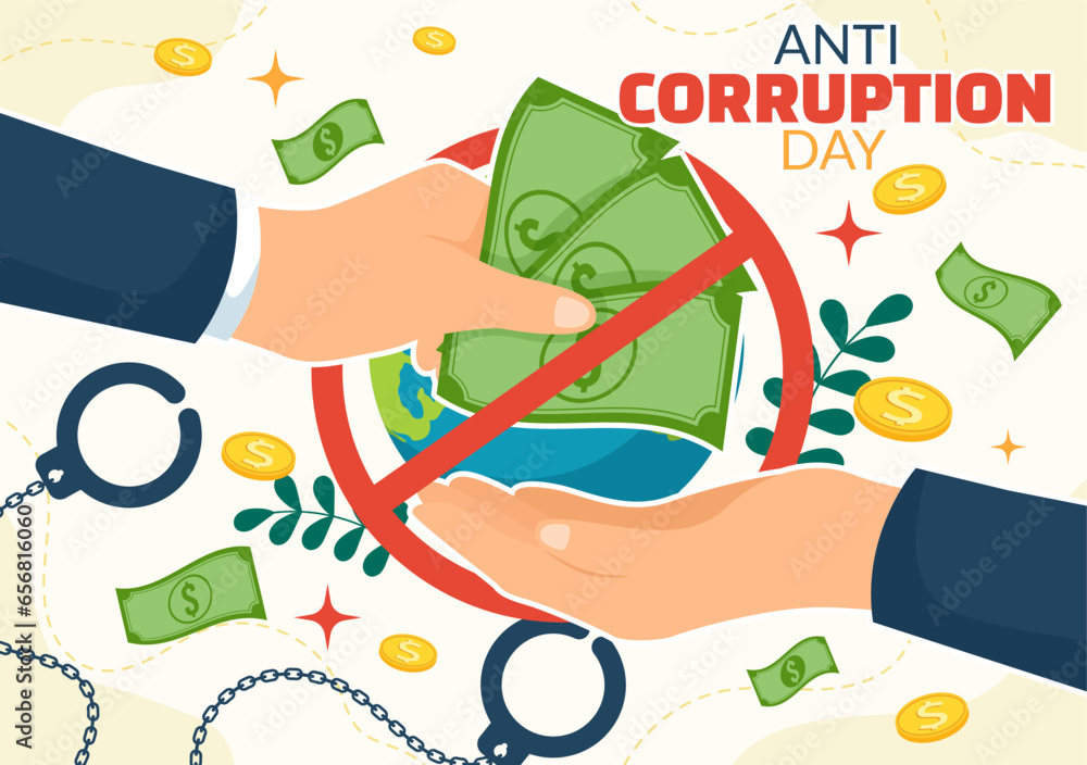 Anti Corruption Day Vector Illustration on 9 December with Stop Give ...