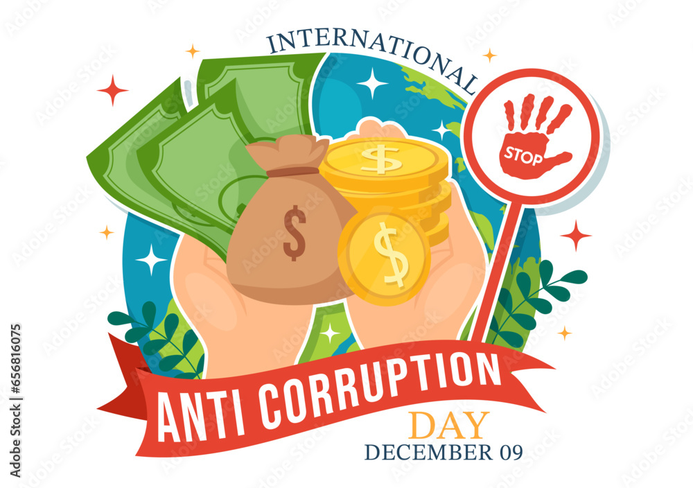 Anti Corruption Day Vector Illustration on 9 December with Stop Give ...