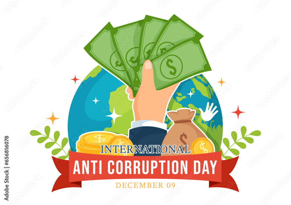 Anti Corruption Day Vector Illustration on 9 December with Stop Give ...