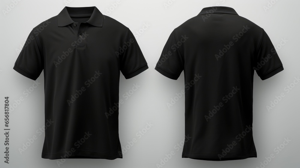front black polo tshirt, back black polo tshirt, set of black polo ...
