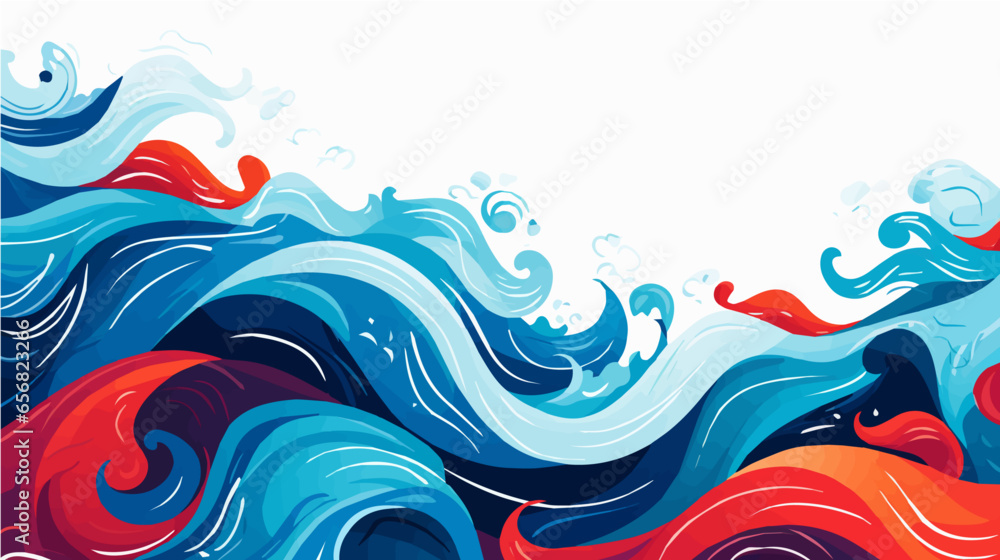 hand paint Seamless doodle simple art. Wave background. Stock Vector ...