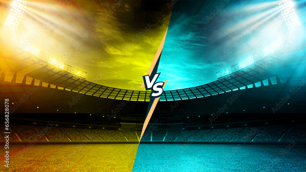 Cricket template for team battle match. Cricket background with stadium ...