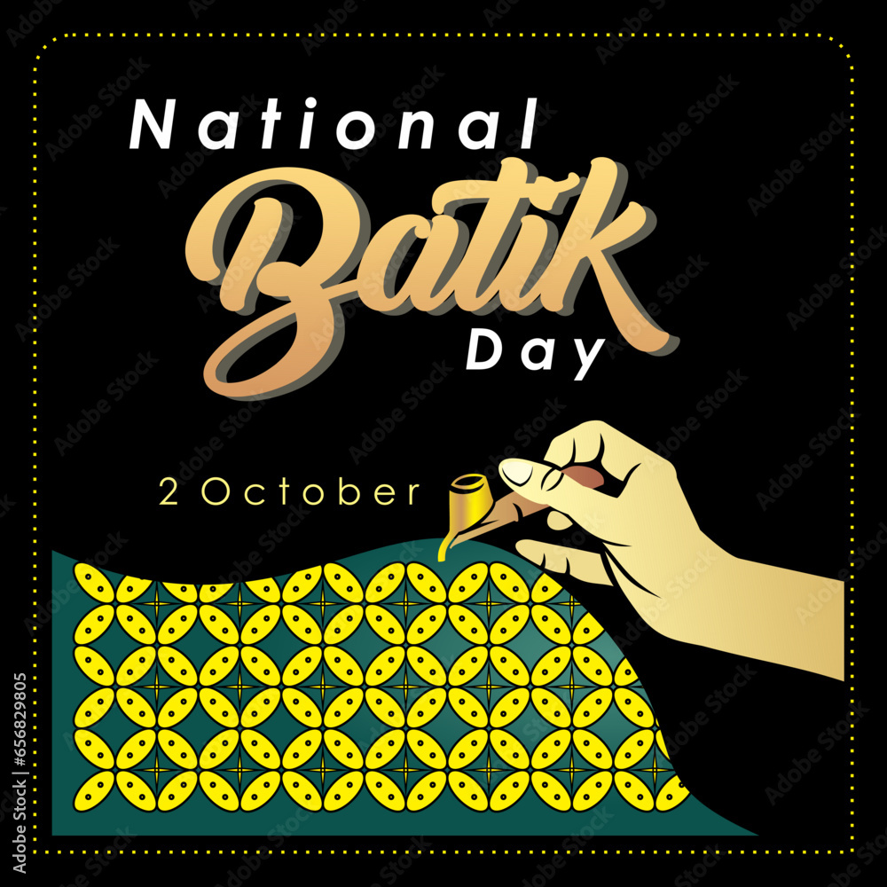 Poster design template for Indonesian National Batik Day, October 2 ...