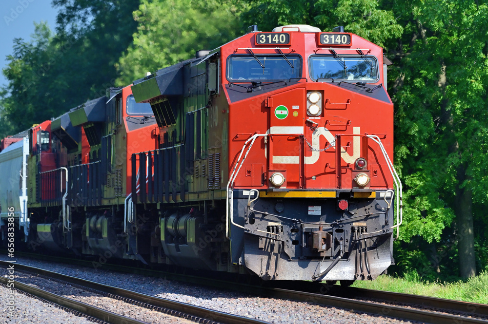 Foto de Three off-road, run-through Canadian National Railway ...