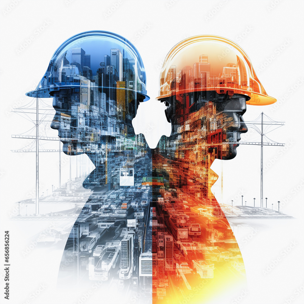 ภาพประกอบสต็อก Future building construction engineering project ...