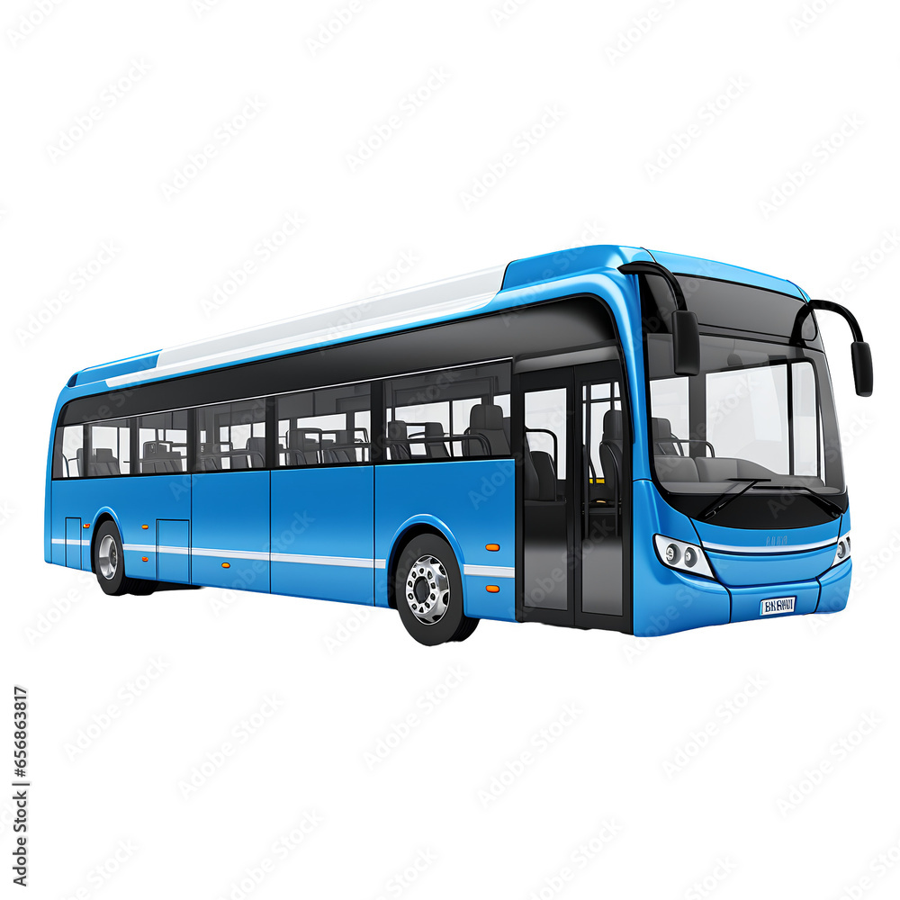 Blue bus on transparent background PNG Stock Illustration | Adobe Stock