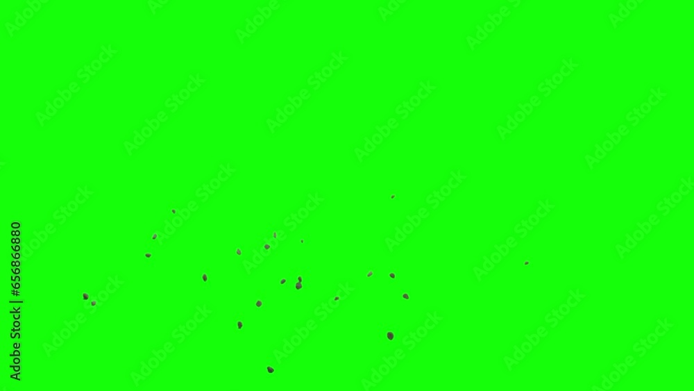 Falling rocks debris, pieces of stone rocks falling from left side of ...