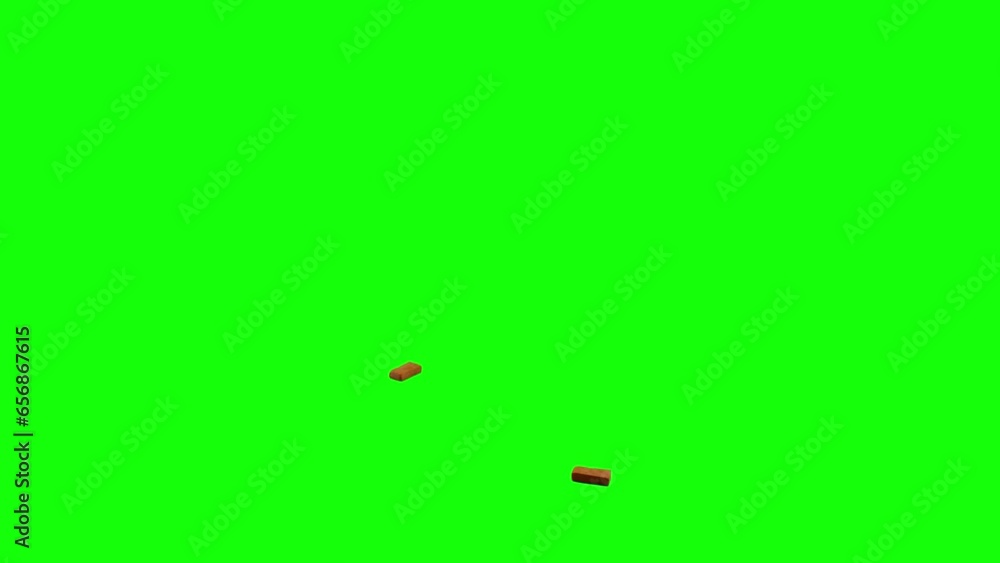 Couple of bricks sliding in from left side of the screen and scattering ...