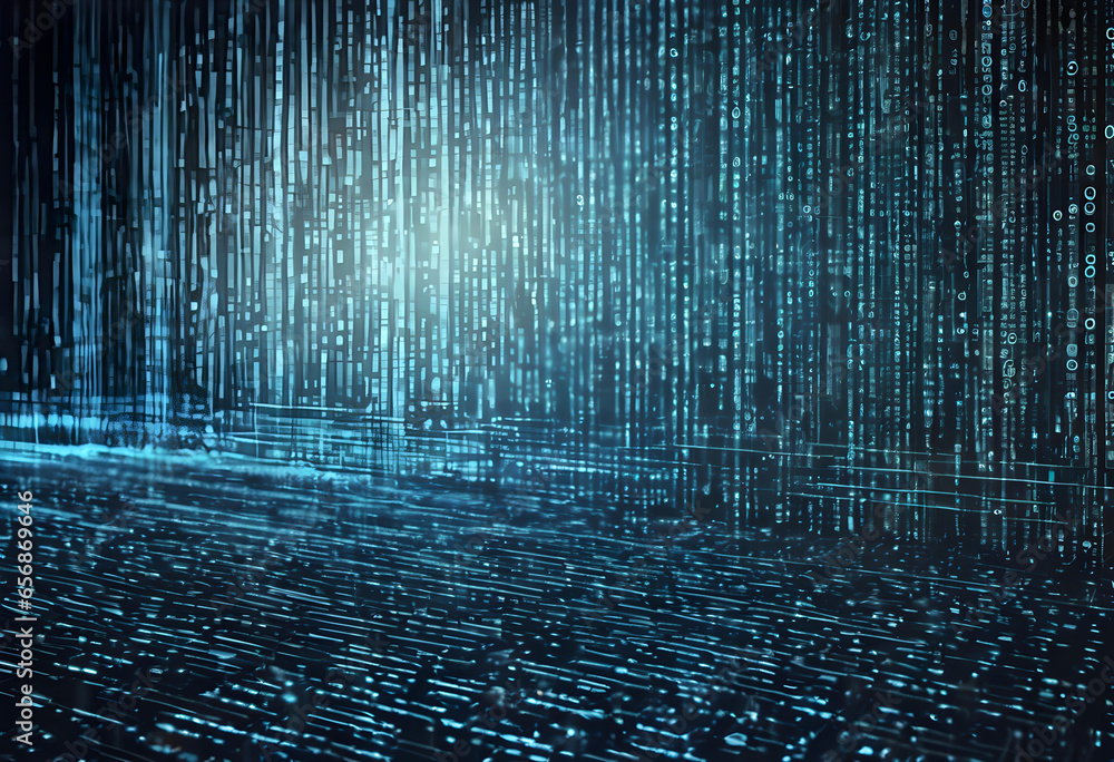 Binary Code. Digital. Computer Screen. Blue. Data. Technology ...