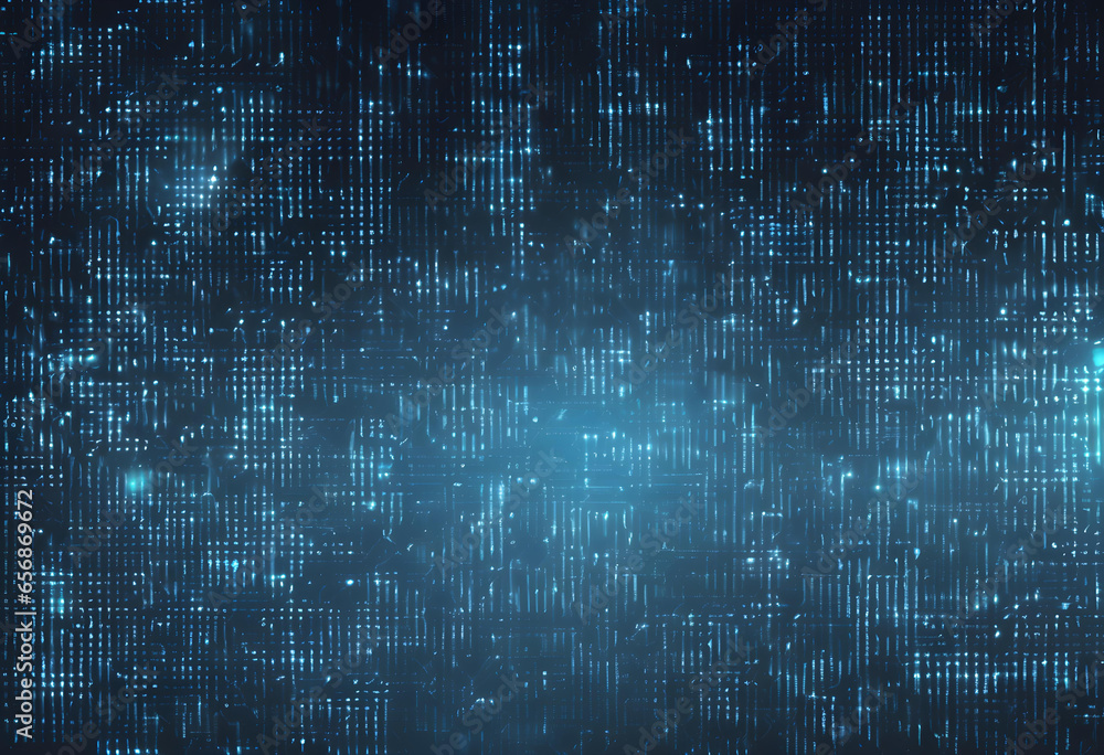 Binary Code. Digital. Computer Screen. Blue. Data. Technology ...