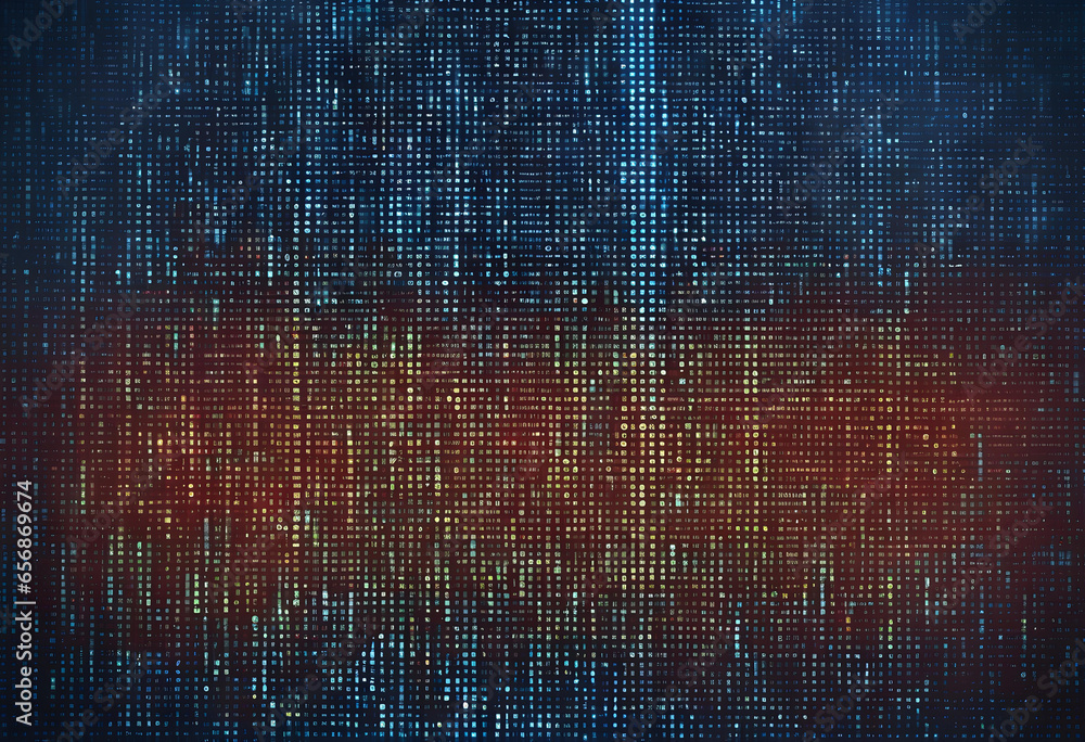 Binary Code. Digital. Computer Screen. Blue. Data. Technology ...