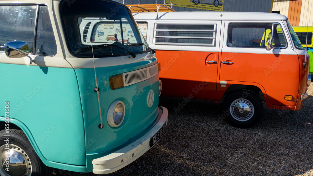 Volkswagen microbus camper transporter logo sign brand on bus Vw auto ...