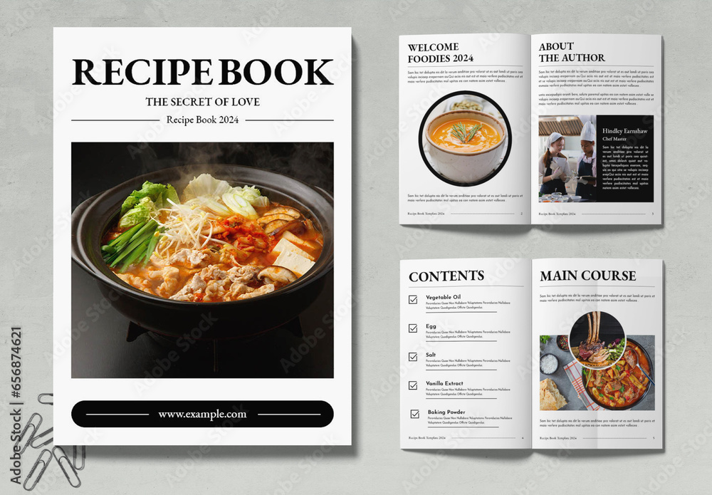 Cook Book Recipe Book Template Brochure Layout Stock Template | Adobe Stock
