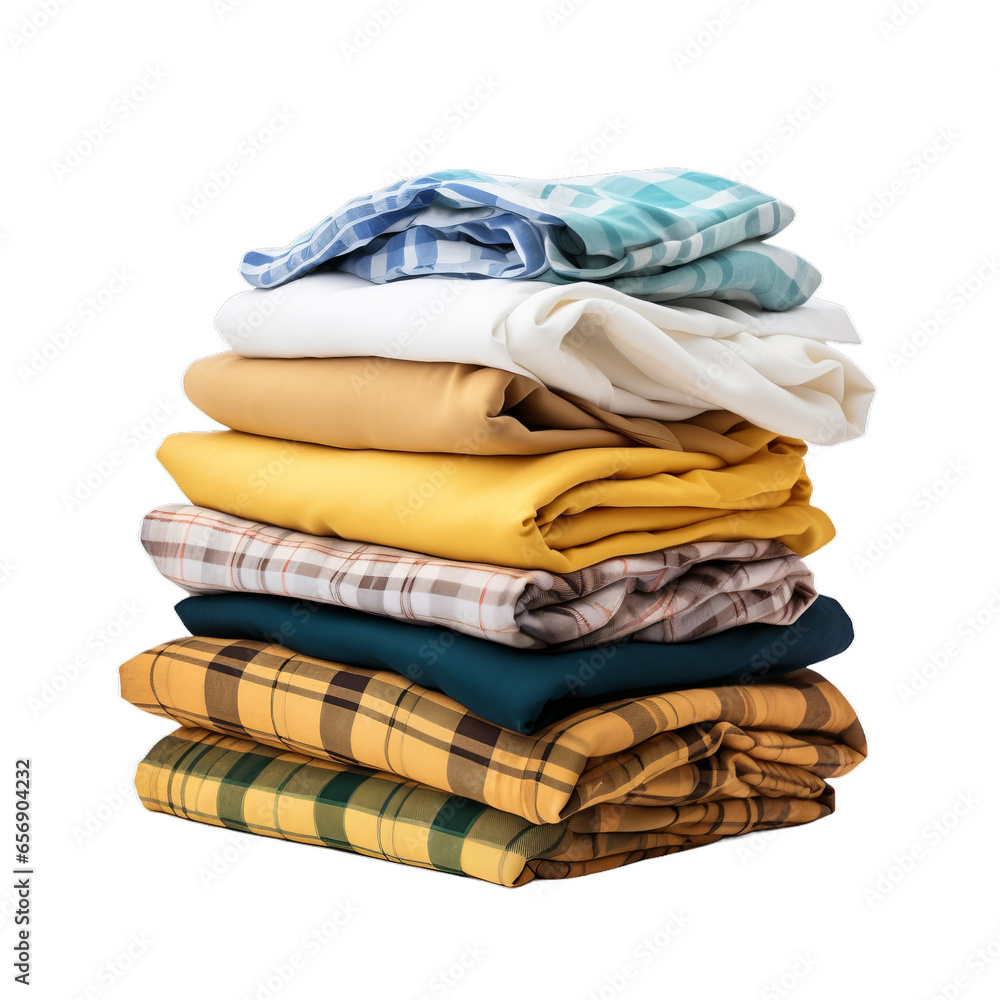 Foto de Stack of clean clothes on transparent background. Clean Laundry ...