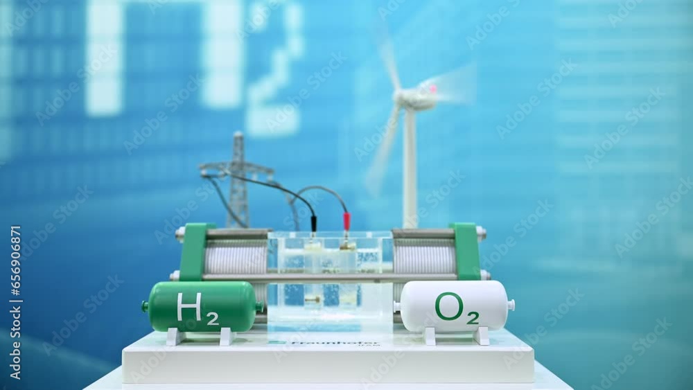 Renewable energy storage demonstrator, fuel cell, hydrogen tank, oxygen ...