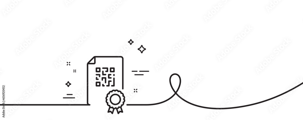 Qr code line icon. Continuous one line with curl. Scan barcode sign ...