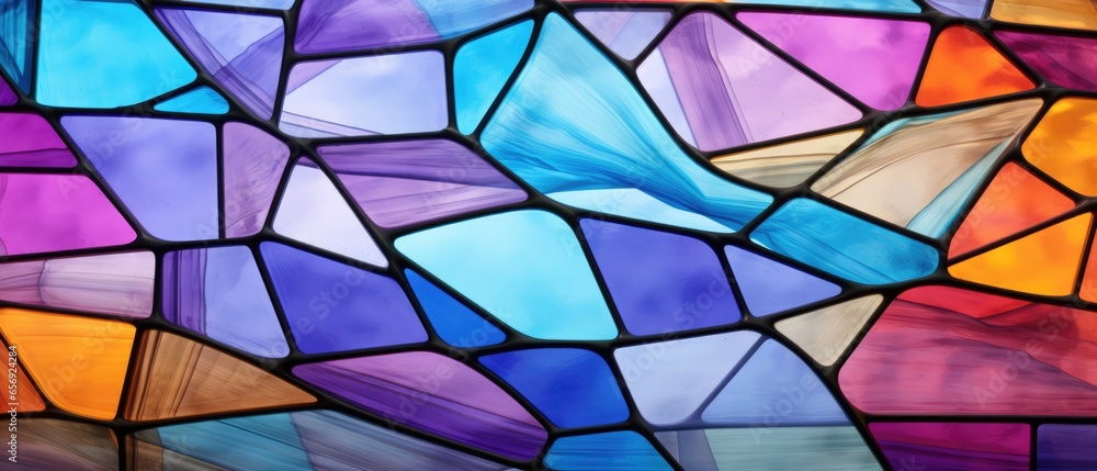 Stained Glass Window With Irregular Block Pattern . Сoncept Stained ...