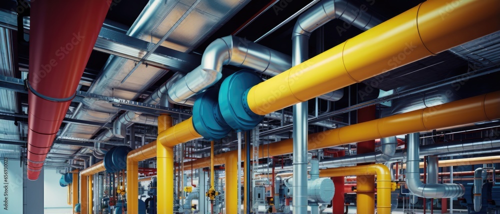 Foto de Structural Piping Systems In A Building . Сoncept Types Of ...