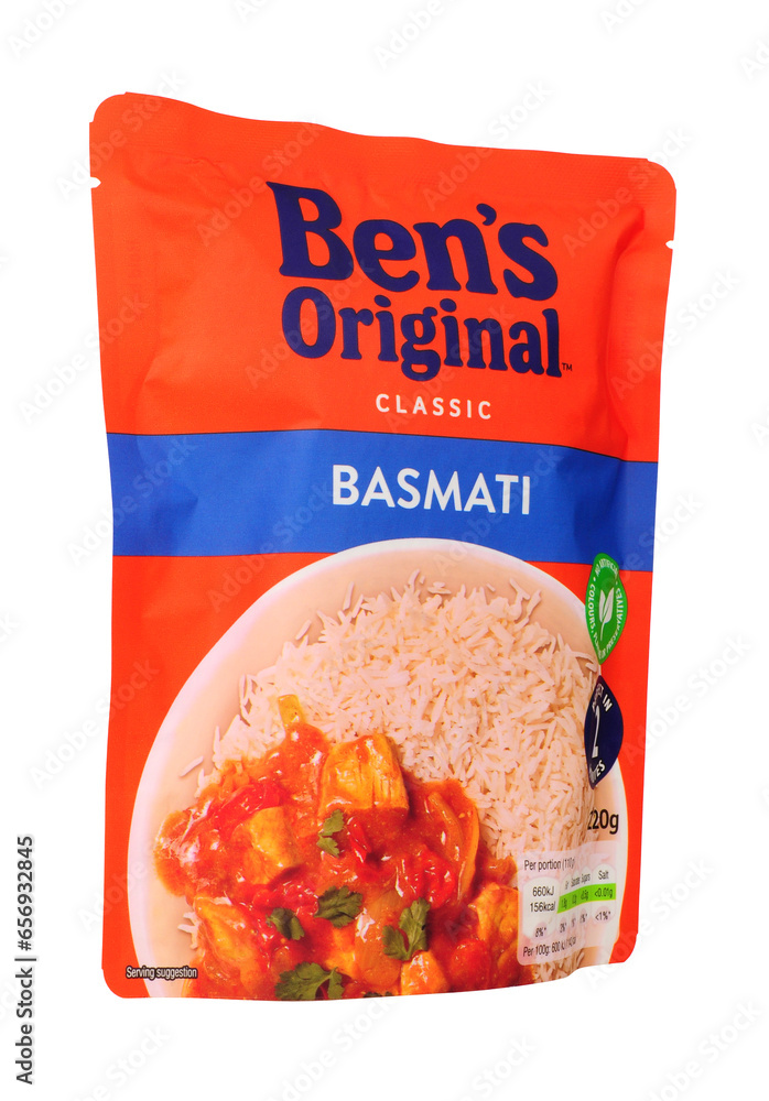 Bens original steamed basmati rice in a 220g microwavable pouch Stock ...