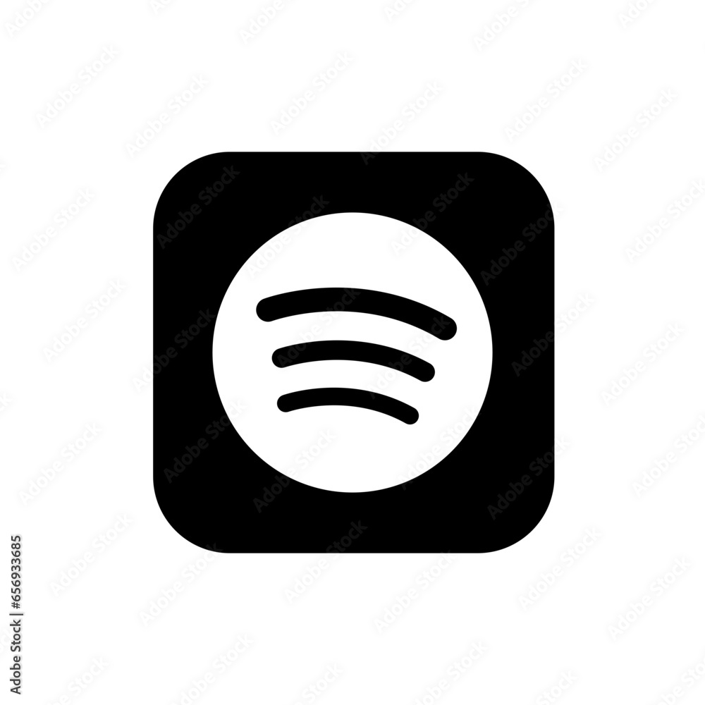 Spotify vector logo application black 2023 Stock Vector | Adobe Stock