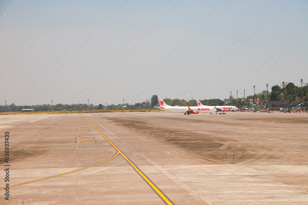 Makassar Indonesia September 21th 2023 An Aircraft From The