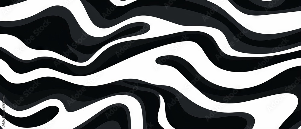 Abstract black and white vector pattern with wavy and squiggly lines ...
