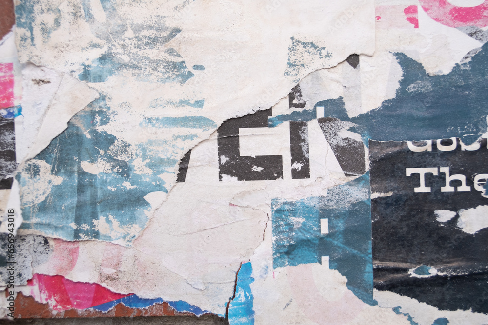 Ripped street poster background. Torn abstract and grungy paper ...