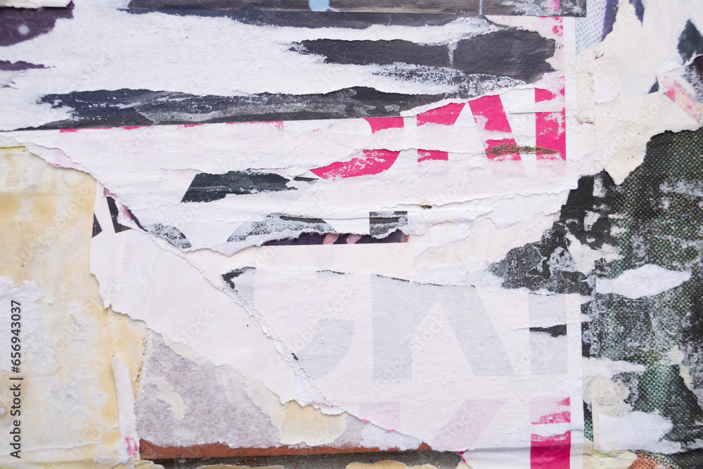 Ripped street poster background. Torn abstract and grungy paper ...