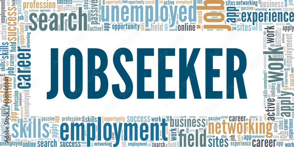 Job Seeker word cloud conceptual design isolated on white background ...