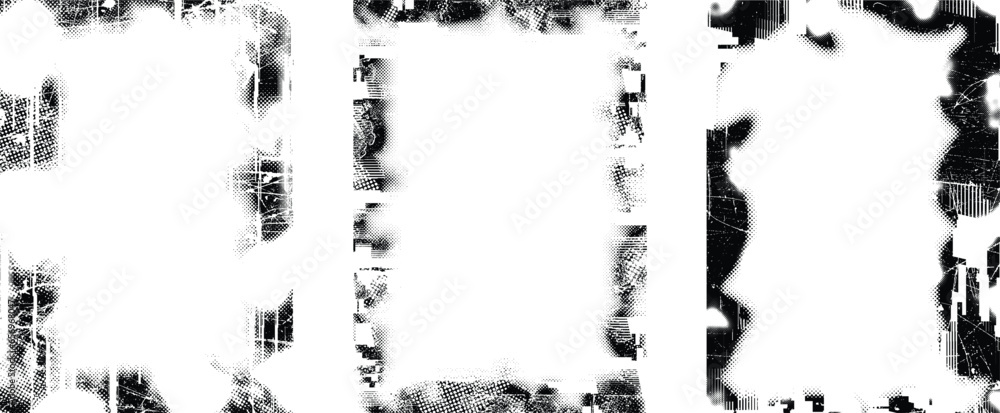 Glitch distorted grungy isolated layers . Design element for brochure ...