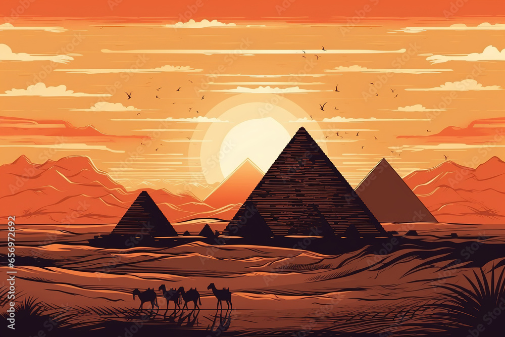 Beautiful scene The Great Pyramid of Giza landmark in Egypt Stock ...