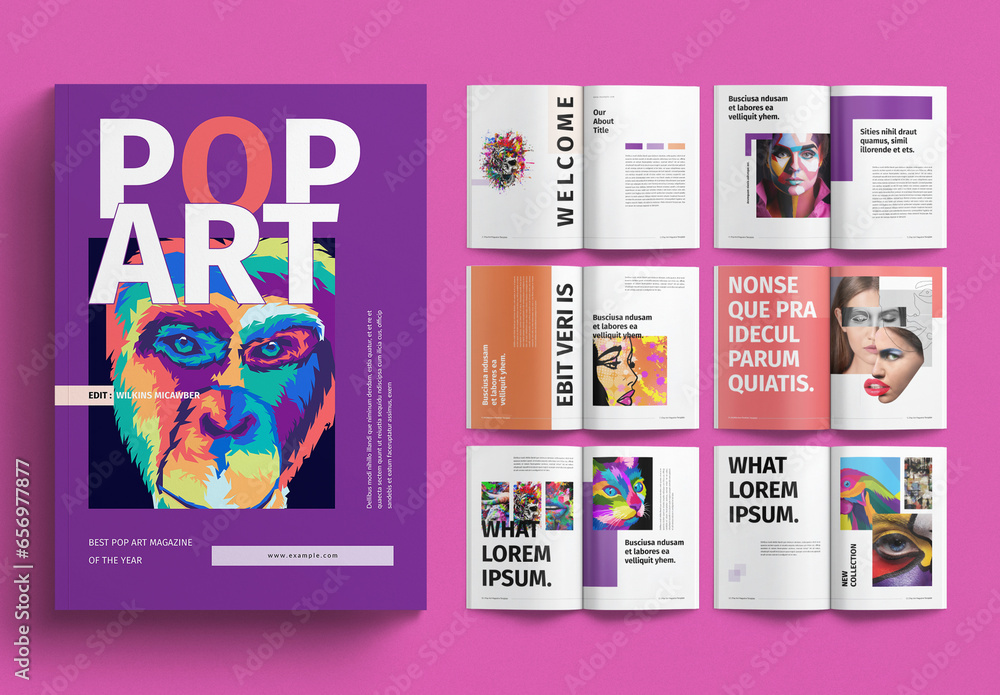 Pop Art Magazine Template Design Layout Stock Template Adobe Stock Pop Art Magazine Template Design Layout Stock Template Adobe Stock
