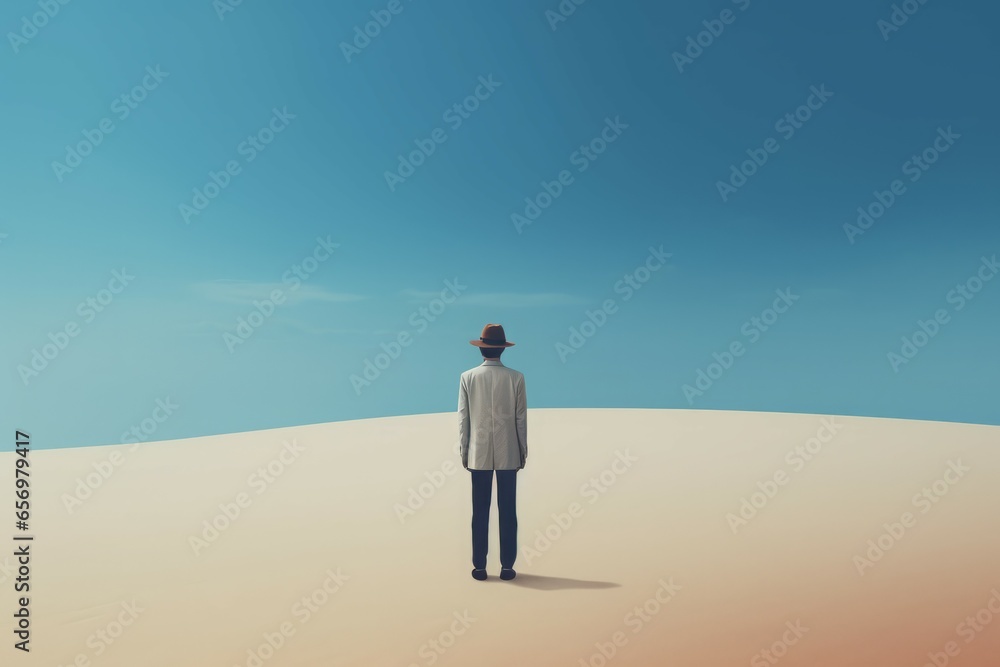 Surreal person desert. Saudi dead walk. Generate Ai Stock Photo | Adobe ...