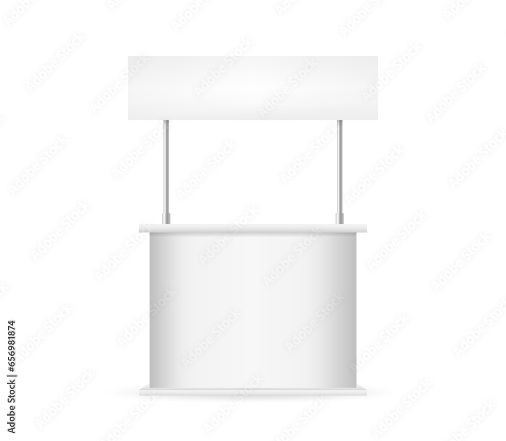 Promotion counter, retail stand isolated on white background. MockUp ...