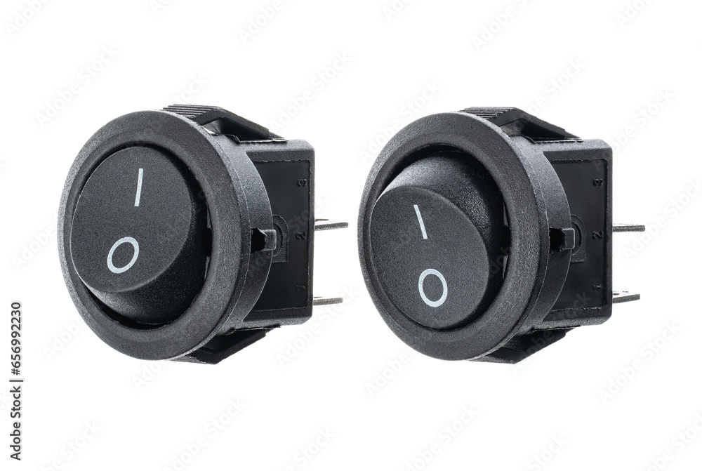 Front device panel with detailed black power switch button. Black power ...