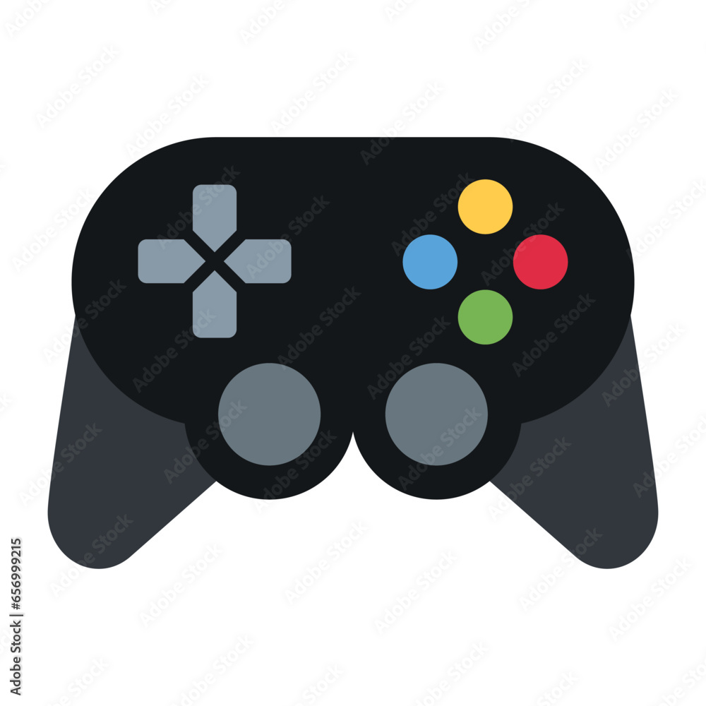 Video game vector emoji, console gamepad with D-pad, joysticks, and ...