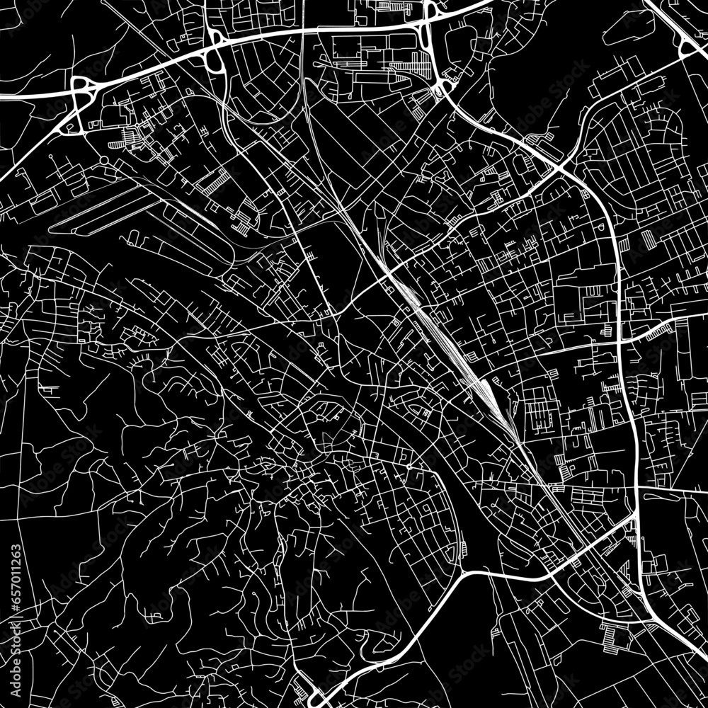 1:1 square aspect ratio vector road map of the city of Bamberg in ...