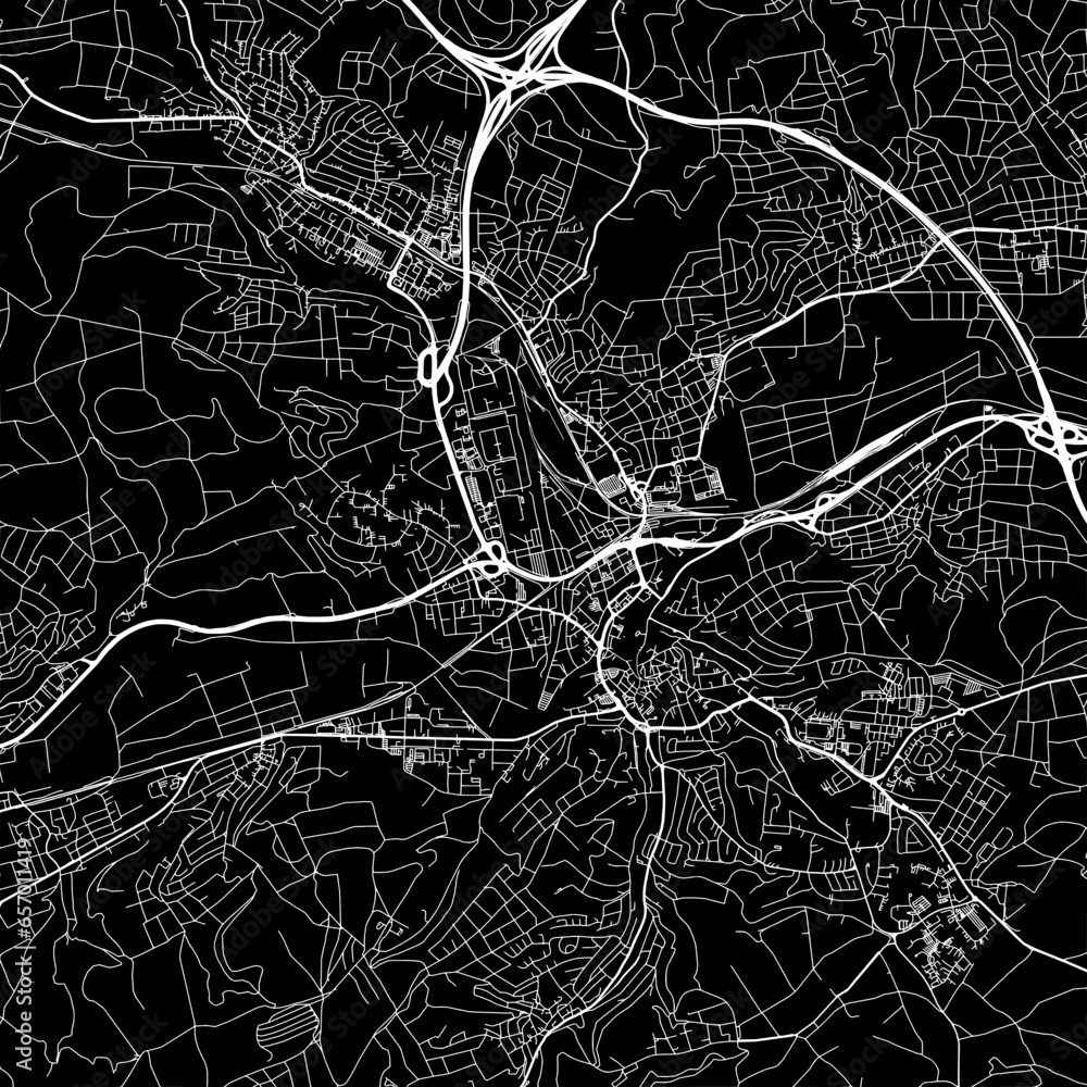 1:1 square aspect ratio vector road map of the city of Wetzlar in ...
