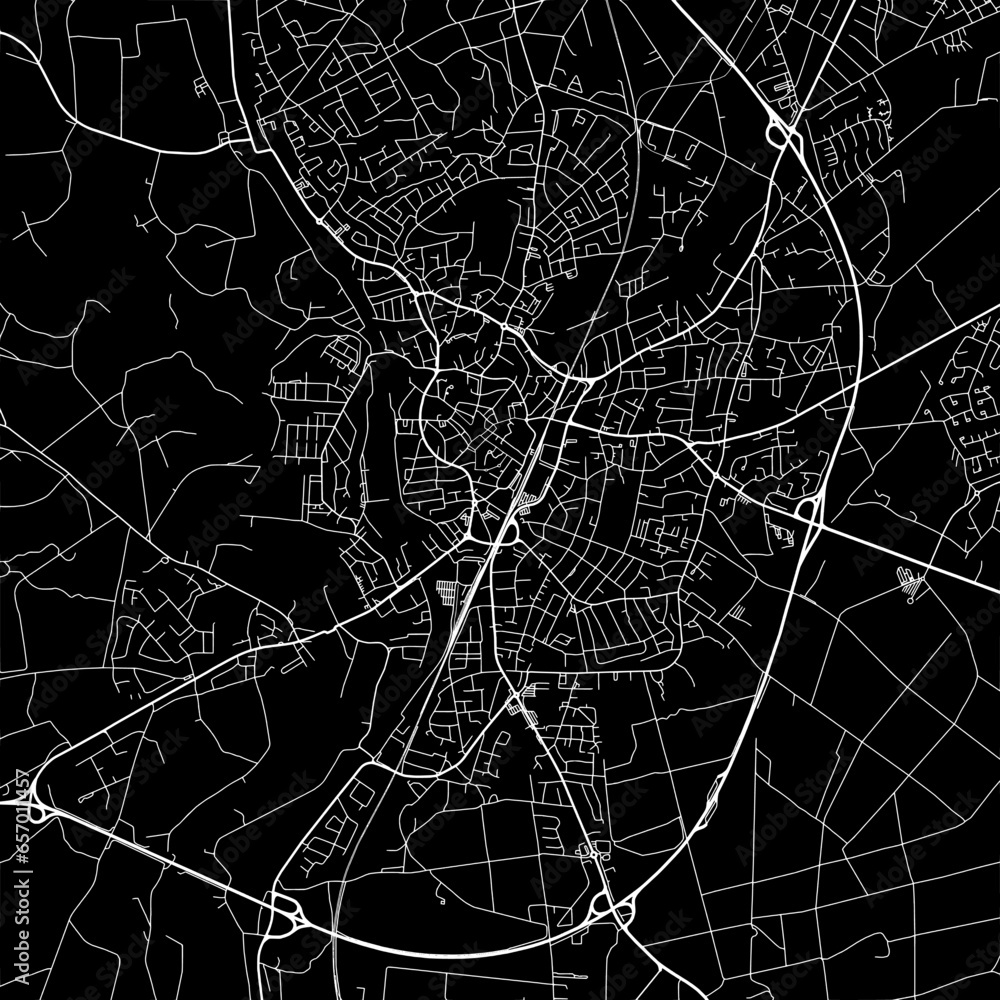 1:1 square aspect ratio vector road map of the city of Lingen in ...