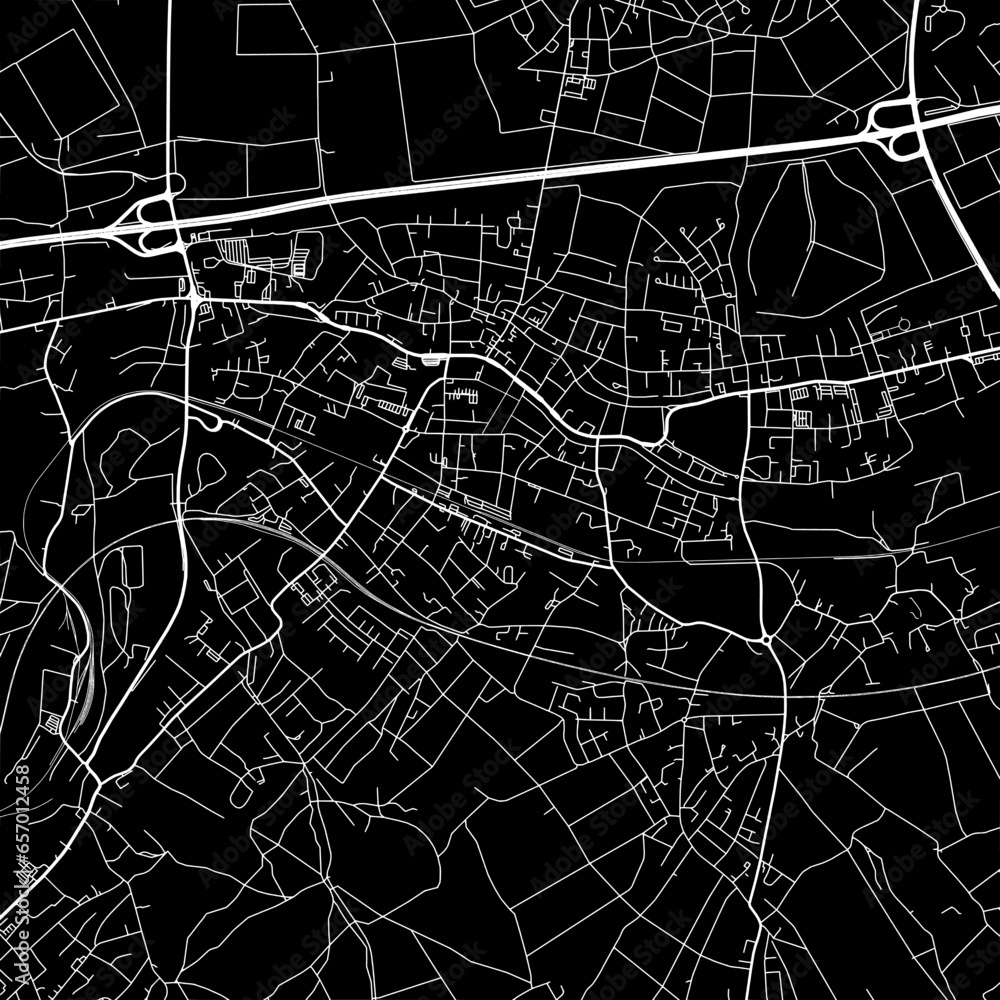 1:1 square aspect ratio vector road map of the city of Eschweiler in ...