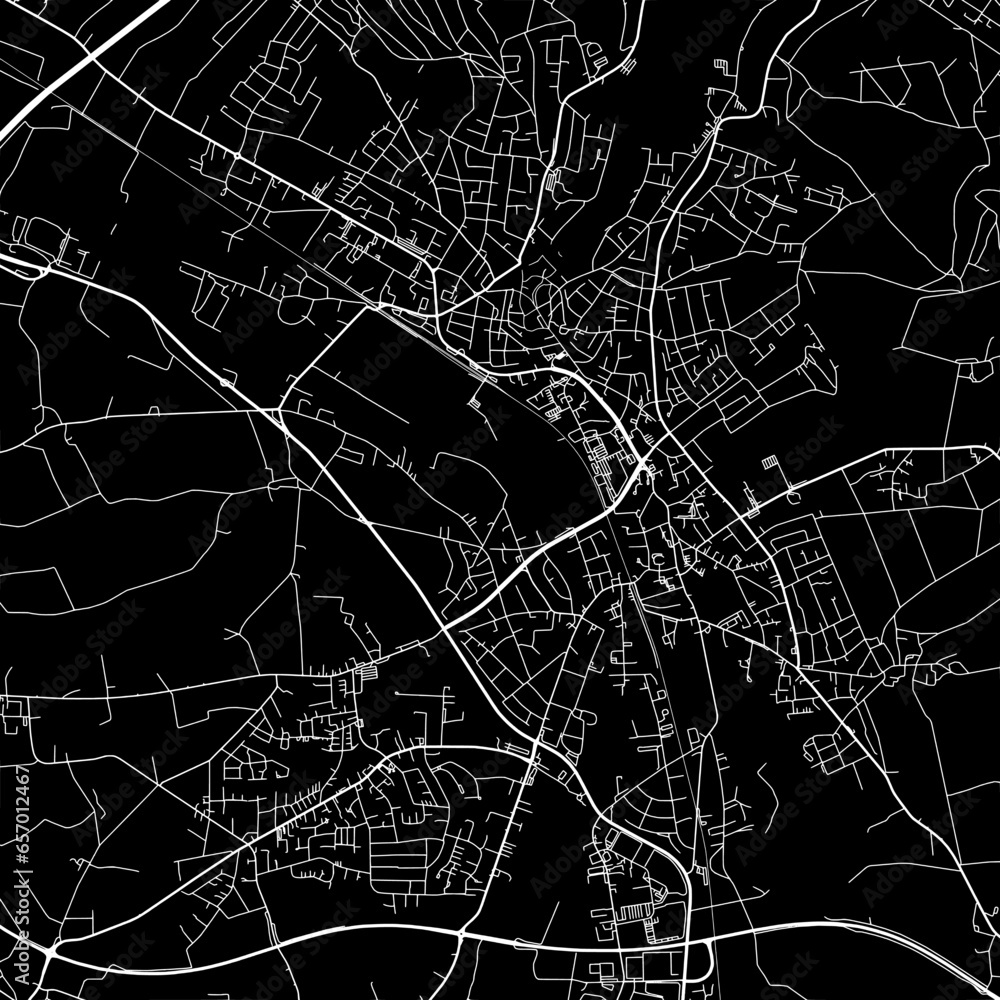 1:1 square aspect ratio vector road map of the city of Bad Salzuflen in ...