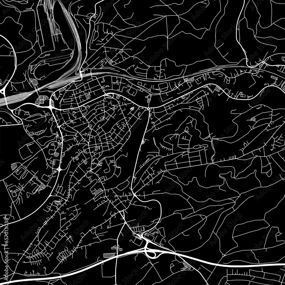 1:1 square aspect ratio vector road map of the city of Neunkirchen in ...