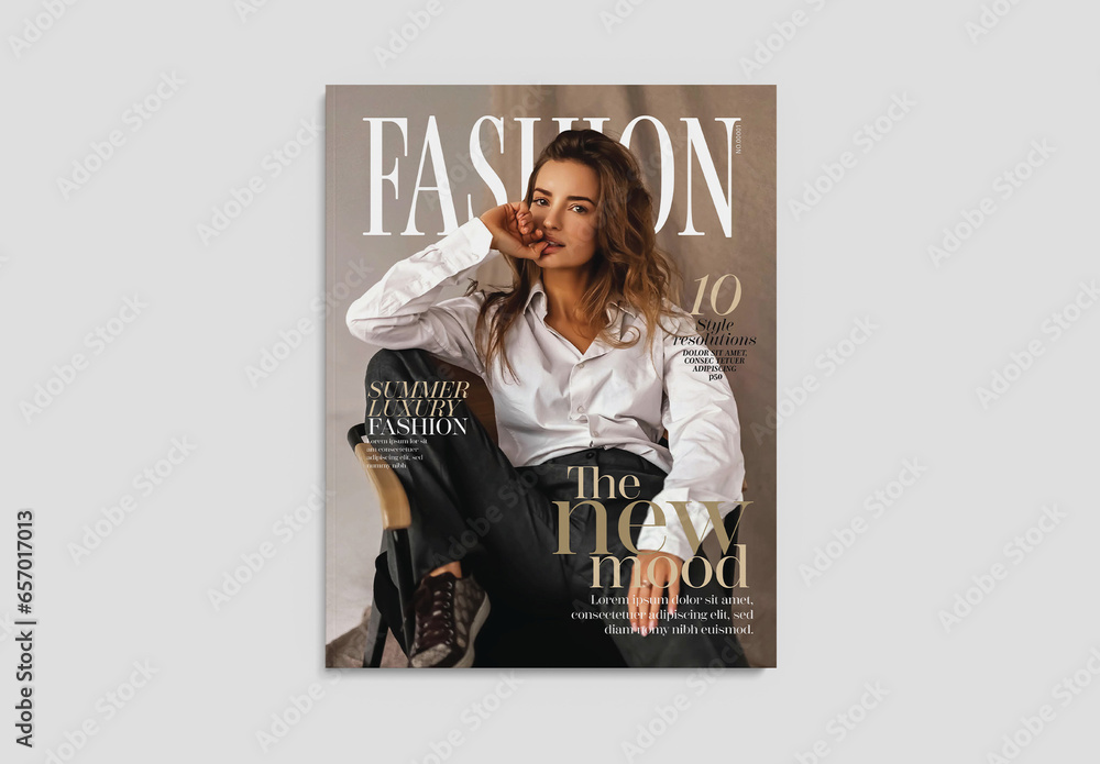 Fashion Magazine Cover Layout Stock Template | Adobe Stock