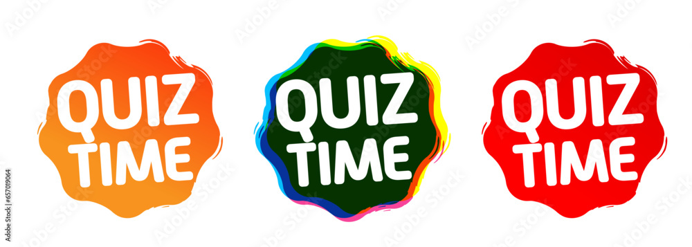 Quiz time stamp on white background Stock Vector | Adobe Stock