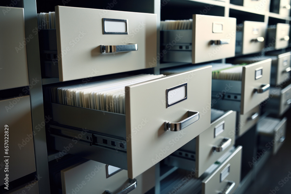 Data collection in containers, archive of commercial company documents ...