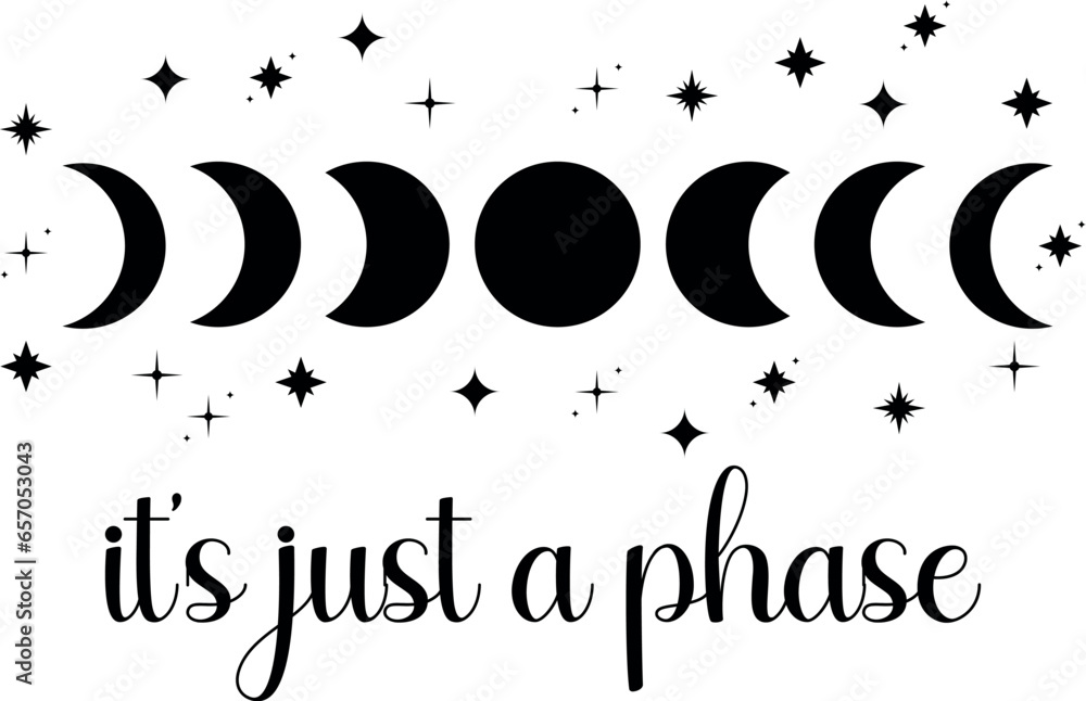 It's Just a Phase Moon Phases SVG Cut File for Cricut and Silhouette ...