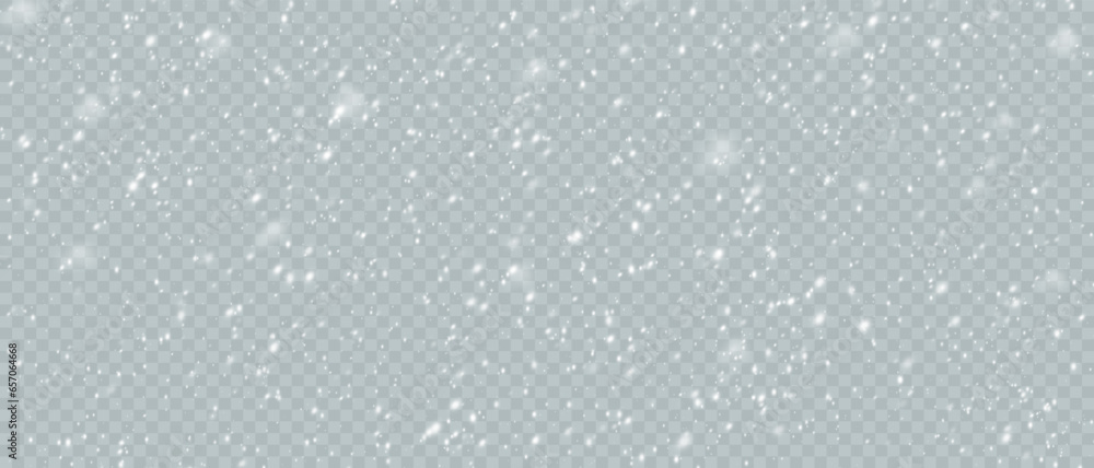 Falling snowflakes in transparent beauty, delicate and small, isolated ...