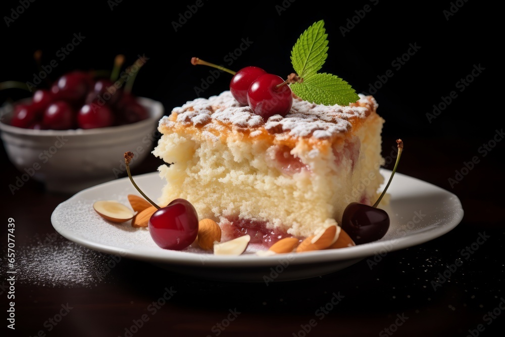 Tempting Delicacy of a Decadent German Marzipan Cake: A Close-Up of the ...