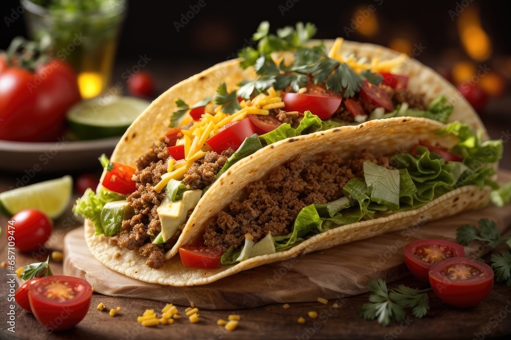 Hyper-Realistic Delicious High-Resolution Freshly Cooked Juicy Taco ...