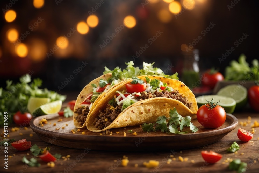 Hyper-Realistic Delicious High-Resolution Freshly Cooked Juicy Taco ...